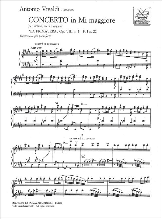 Partituras de Antonio Vivaldi para piano comprar en línea | www ...